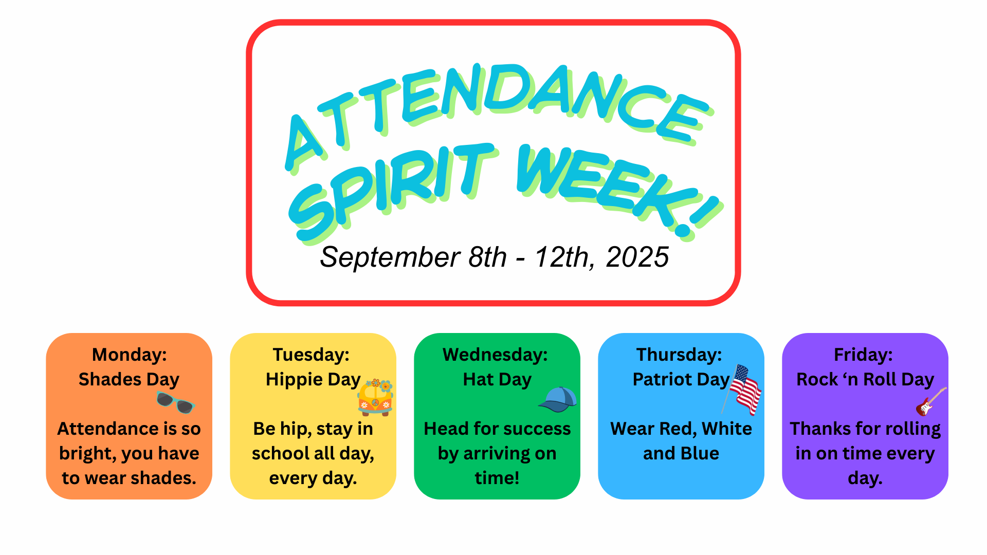Attendance Spirit Week September 8th - 12th, 2025 - Henderson ...