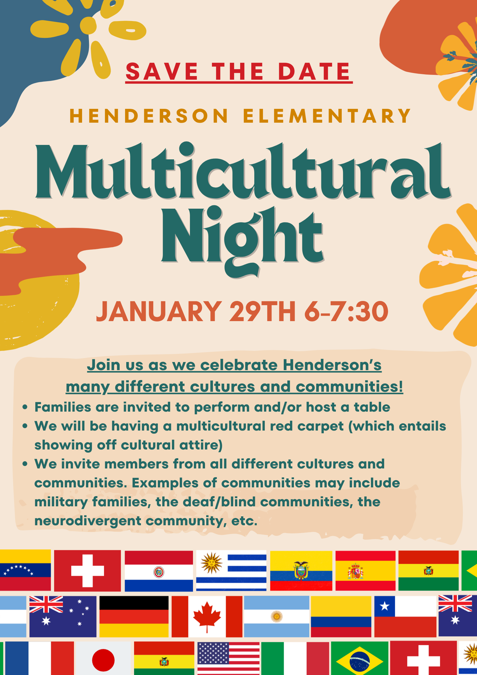 HNES Multicultural Night; Thursday, January 29 @6:00 - 7:30 PM ...