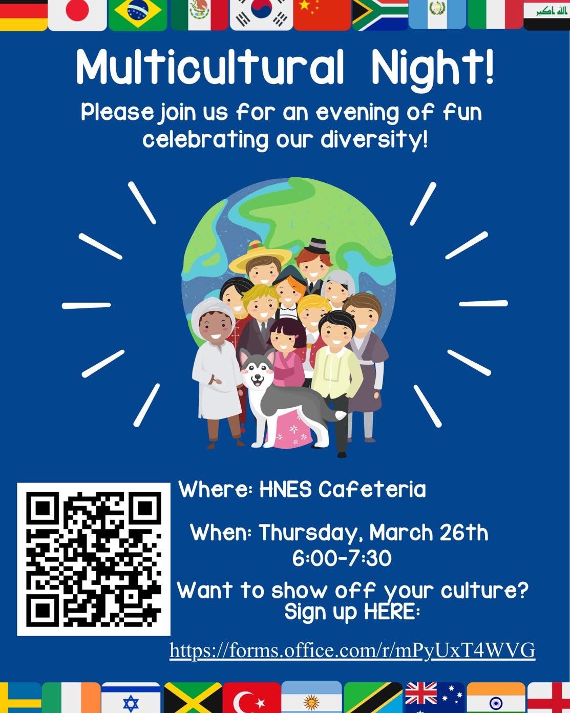HNES Multicultural Night; Thursday, March 26 @6:00 - 7:30 PM ...